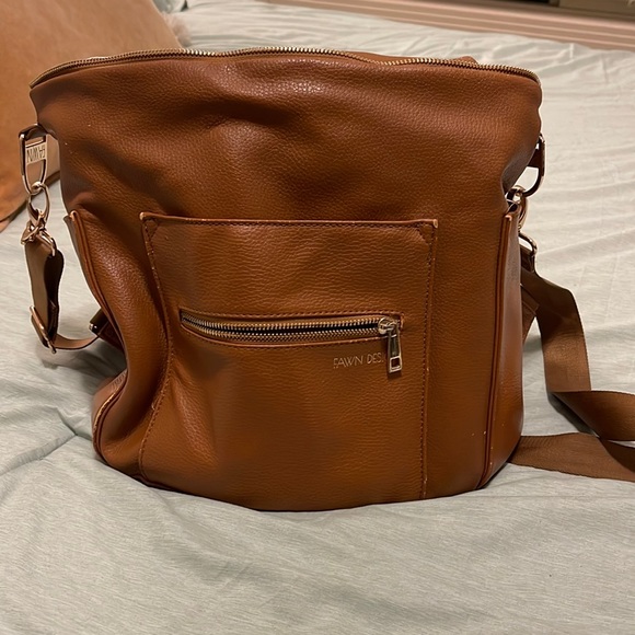Fawn Design | Bags | Fawn Design Brown Leather Diaper Bag Backpack ...